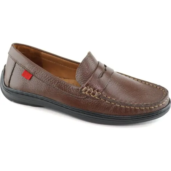 MARC JOSEPH NEW YORK Union Street Leather Loafers - Brown Grainy