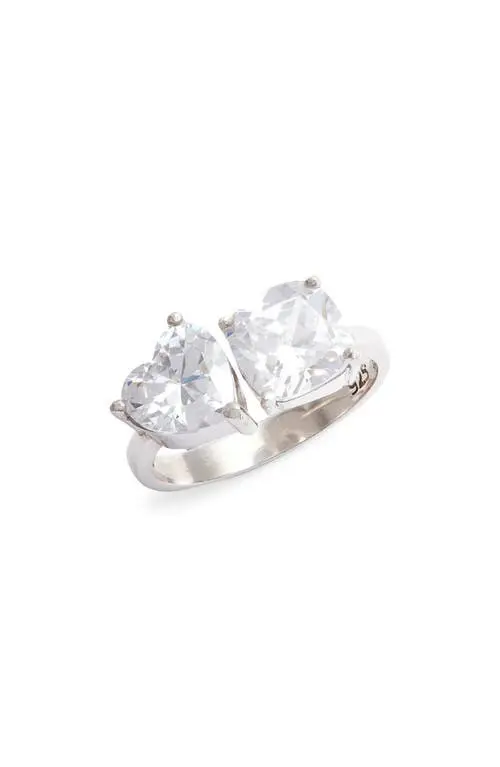 SHYMI Two Stone Cubic Zirconia Ring - Silver