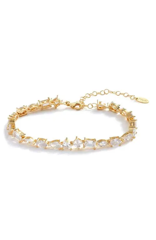 SHYMI Multi Shape Cubic Zirconia Tennis Bracelet - Gold