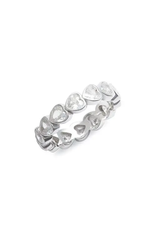 SHYMI Heart Cubic Zirconia Eternity Band - Silver