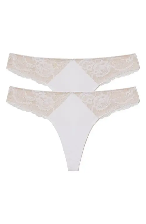 SKARLETT BLUE 2-pack Minx Thongs - White/nyln