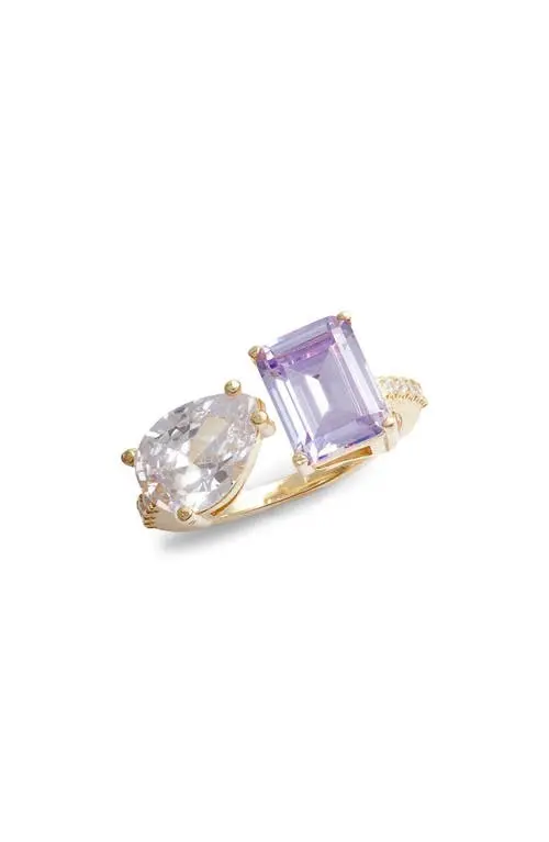 SHYMI Cubic Zirconia Cocktail Ring - Gold/purple