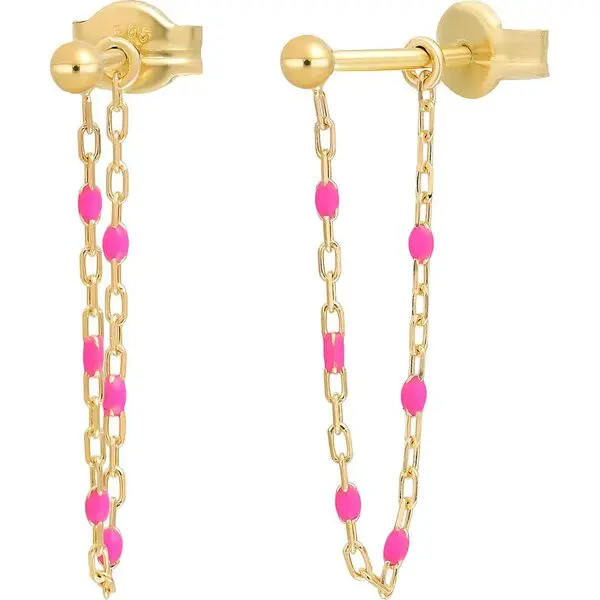 Bony Levy 14k Enamel Chain Drop Earrings