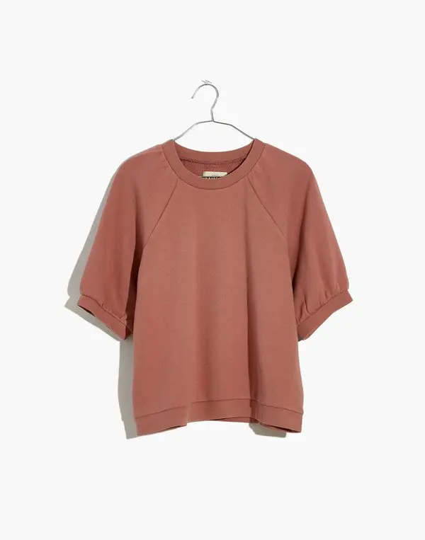 Madewell Puff-sleeve Sweatshirt Tee - Faded Mauve