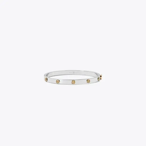 Tory Burch Miller Stud Hinge Bracelet, 5mm - Tory Silver/tory Gold