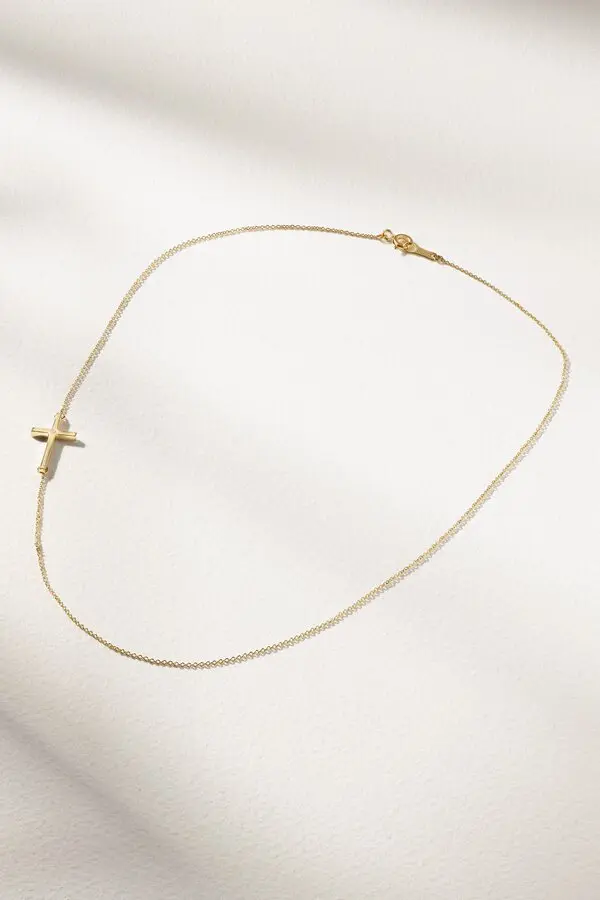 Mizuki Sea Of Beauty 14-karat Diamond Cross Pendant Necklace - Gold