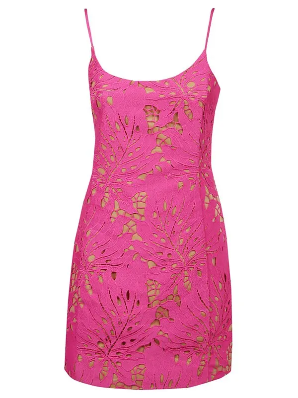 Michael Kors Palm Lace Mini Dress - Cerise | Editorialist