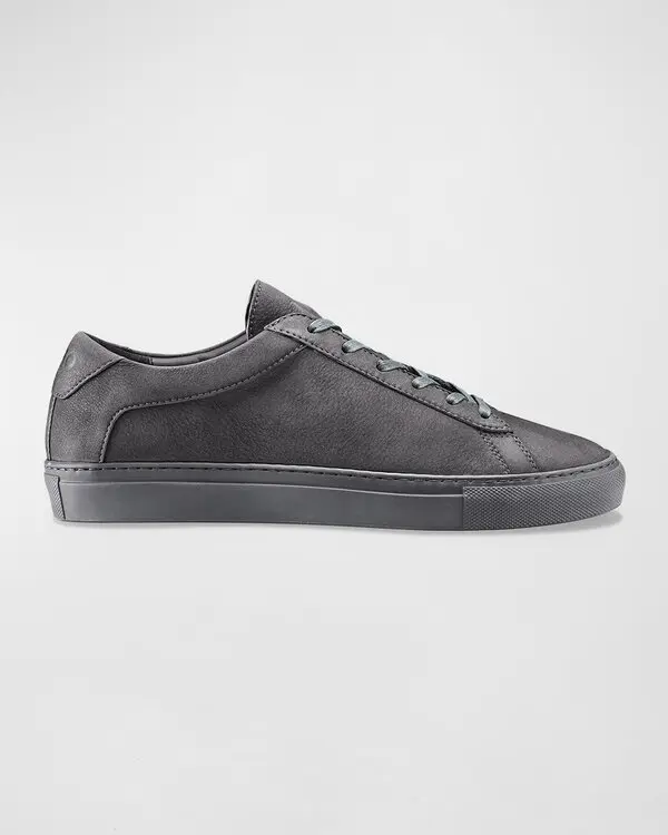 Koio Capri Tonal Leather Low-top Sneakers - Charcoal