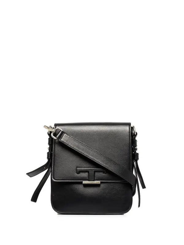 TOD'S T-buckle Leather Messenger Bag