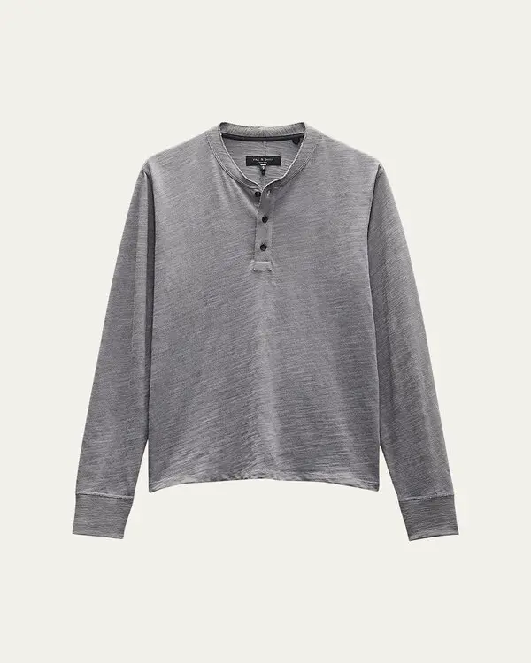 Rag & Bone Classic Flame Henley Shirt - Dkgrey