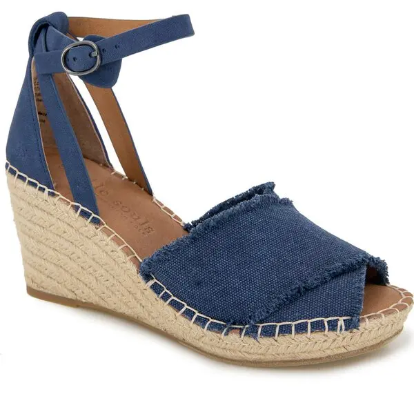 GENTLE SOULS SIGNATURE Charli X Wedge Sandal - Navy Canvas