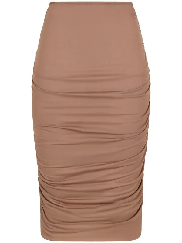 Dolce & Gabbana Draped Stretch Midi Skirt