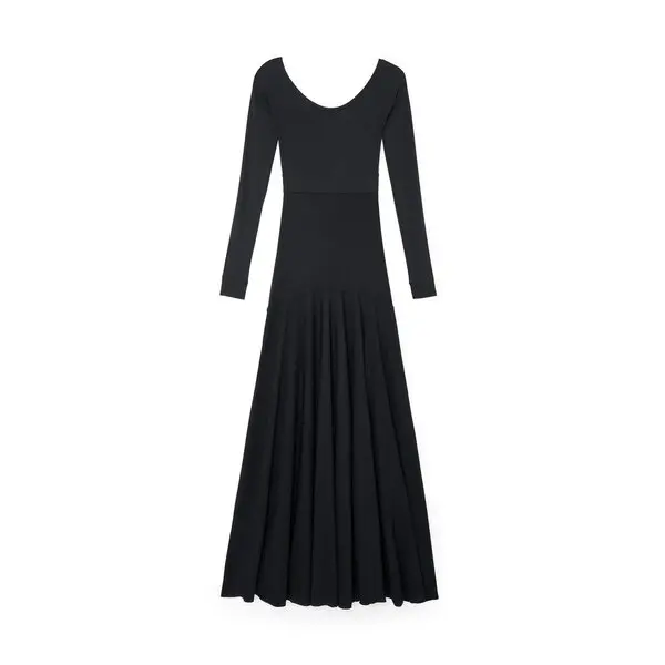 Victoria Beckham Boat Neck Fit & Flare Dress - Black | Editorialist