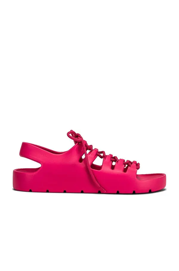 Bottega Veneta Jelly Lace Up Sandals - Cranberry