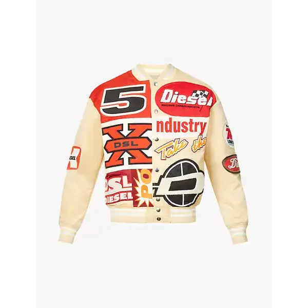 Diesel 刺繍ボンバージャケット J-BULC-PATCH JACKET 白 Amazon.co.jp: [Diesel] [ディーゼル] メンズ ジャケット J-BULC-PATCH
