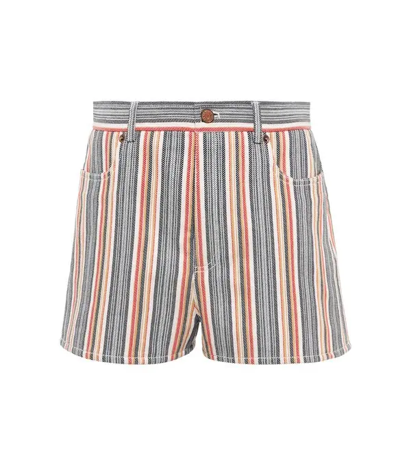 See By Chloé Striped Denim Shorts - Multicoloured