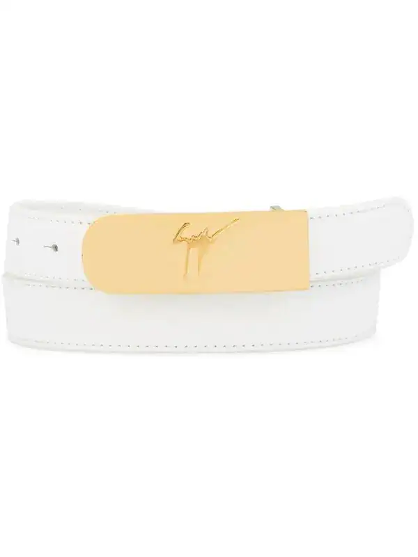 Giuseppe Zanotti Mirna Buckled Leather Belt In White 60% Off