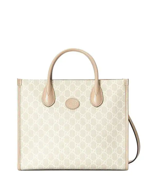 Gucci Small Tote Bag With Interlocking G - White | Editorialist