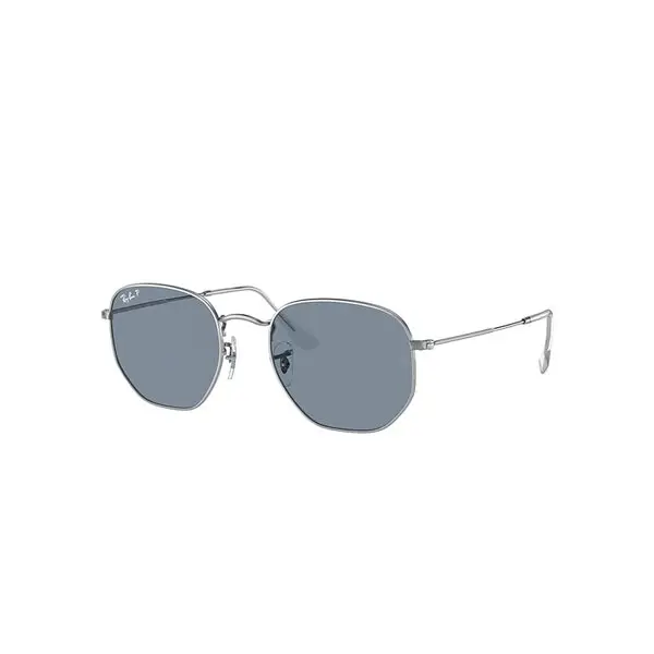 Ray-ban Hexagonal Mickey Wdm50 Sunglasses Frame Blue Lenses Polarized - Silver