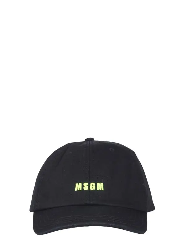 MSGM Micro Logo Baseball Cap - Black | Editorialist