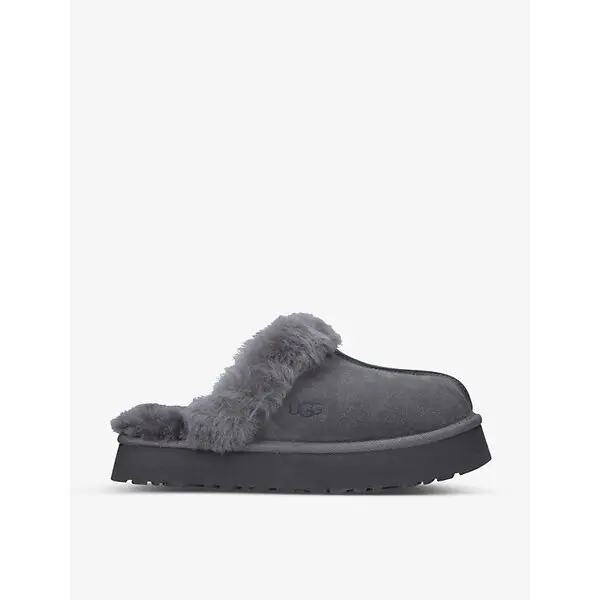 UGG Disquette Shearling-lined Suede Slippers - Grey