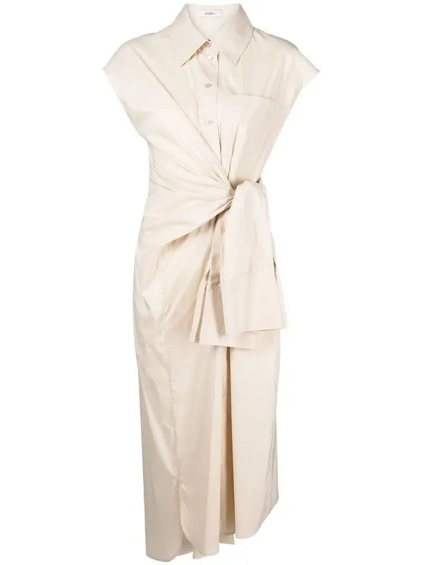 Goen.j Tied-waist Midi Dress