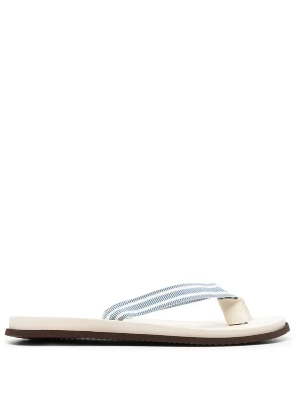 Brunello Cucinelli Stripe Detailing Flip Flops - Neutrals