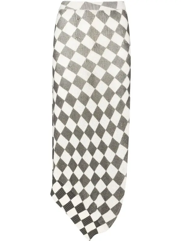 MAISON MARGIELA Checkerboard Asymmetric Skirt