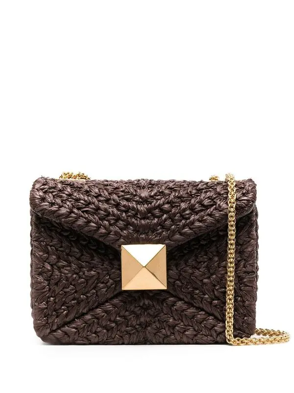 Valentino Garavani One Stud Woven Shoulder Bag