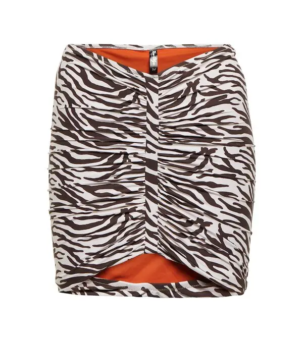 REINA OLGA Geraldina Zebra-print Miniskirt