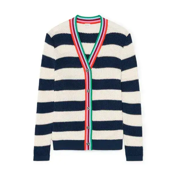 Kule The Raven Cardigan - Navy,cream | Editorialist