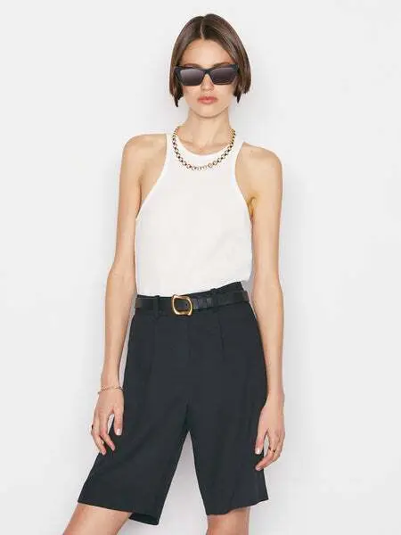 Buy FRAME Ringer Tank Xs - Blanc At 29% Off | Editorialist