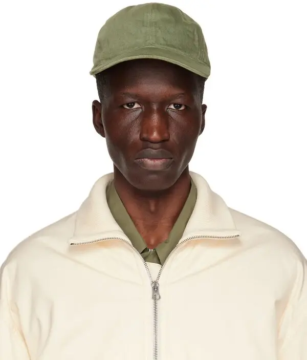 Jil Sander Green Linen Cap In 330 Artichokes 70% Off