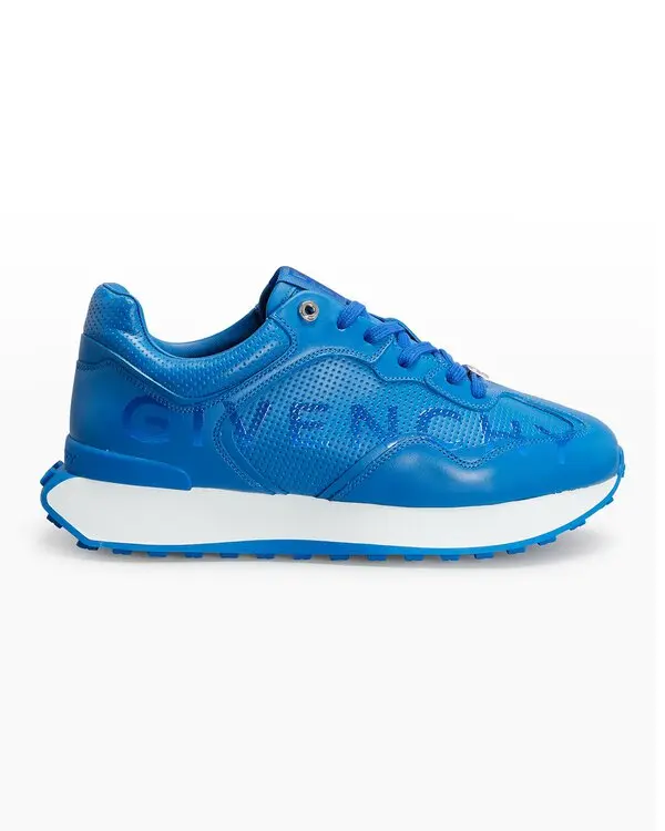 Givenchy Giv Runner Leather Logo Sneakers In Electric Blue 38