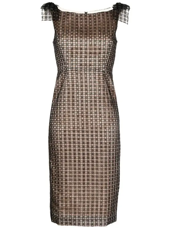 Jane Nightshade Mesh-Panel Midi Dress In Black - 30% Off | Editorialist