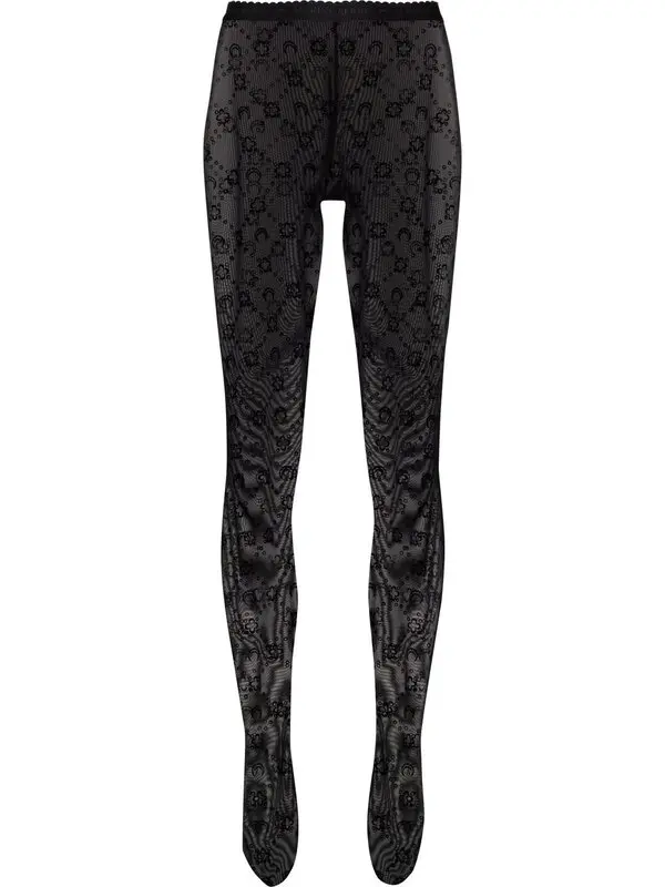 MARINE SERRE Crescent Moon Tights - Black