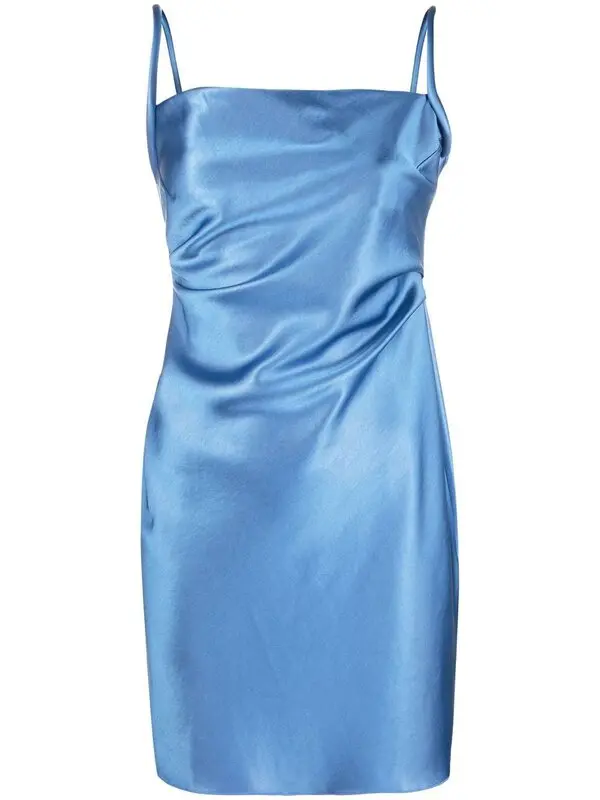 Blue Satin Slip Dress Mini Odette Satin Mini Dress