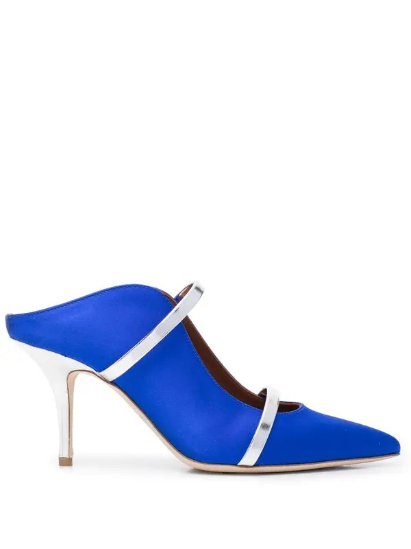 Malone Souliers Maureen 70mm Double-Strap Mules In Blue 33% Off