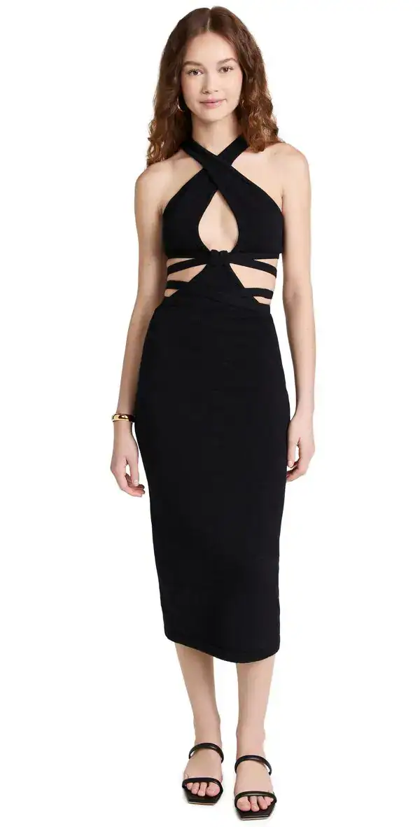 cult gaia aziza knit dress Cult Gaia Aziza Knit Dress In Black - 50% Off