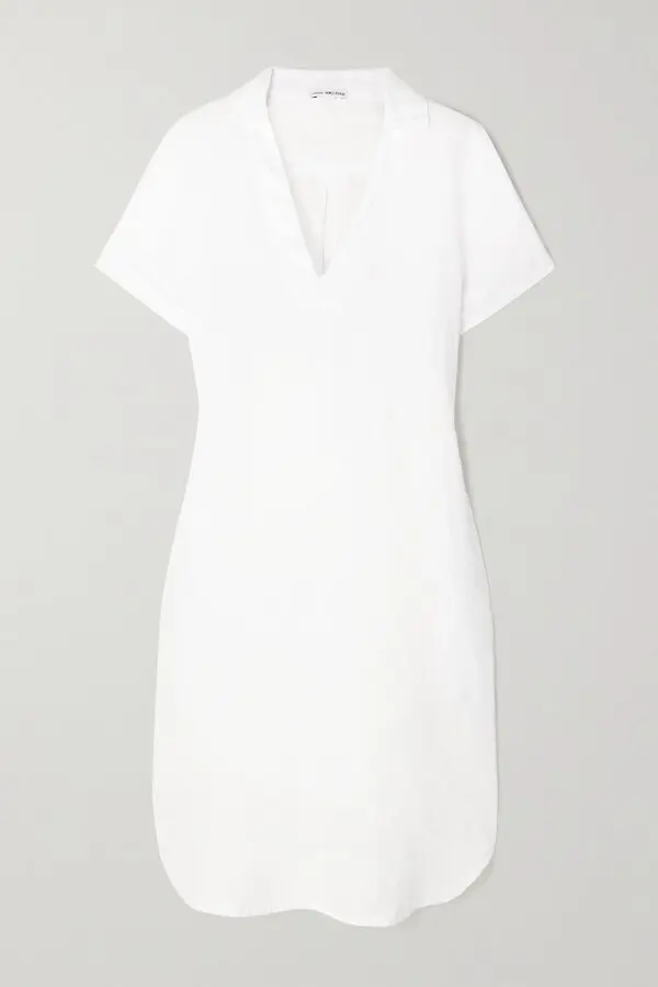 James Perse Linen Midi Dress In White - 50% Off | Editorialist