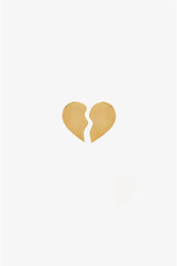 Anine Bing Mini Broken Heart Studs - Gold | Editorialist