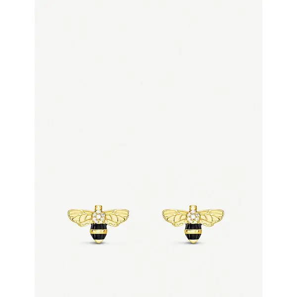 THOMAS SABO Bee 18ct Yellow Gold-plated And Zirconia Earrings