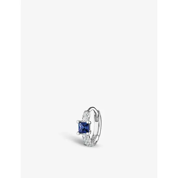 THOMAS SABO Square Sterling Silver, Cubic Zirconia And Spinel Single Hoop Earring