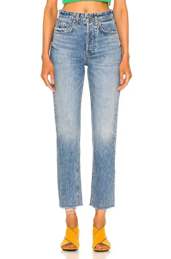 Grlfrnd Karolina High-Rise Straight Leg Jeans In La Playa 56