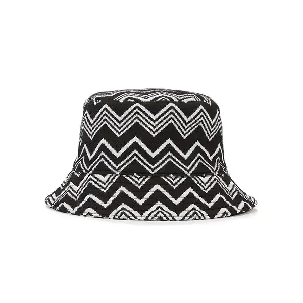 Missoni Zigzag Monochrome Terry Bucket Hat In Black/White - 40
