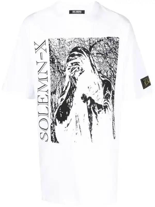 Raf Simons Solemn X Oversized Graphic-Print T-Shirt In White - 30 