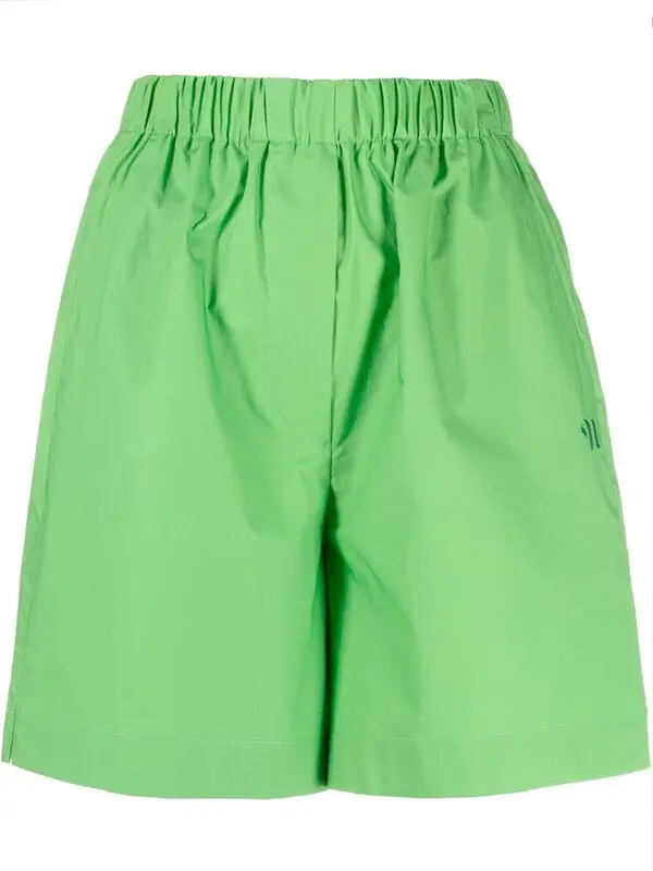 Nanushka Elasticated-waistband Cotton Shorts - Green