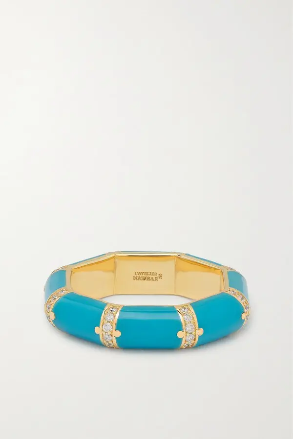 L’ATELIER NAWBAR Bamboo 18-karat Turquoise And Diamond Ring