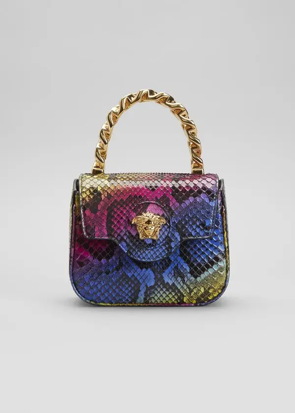Versace La Medusa Mini Rainbow Python Top-handle Bag - Multi | Editorialist