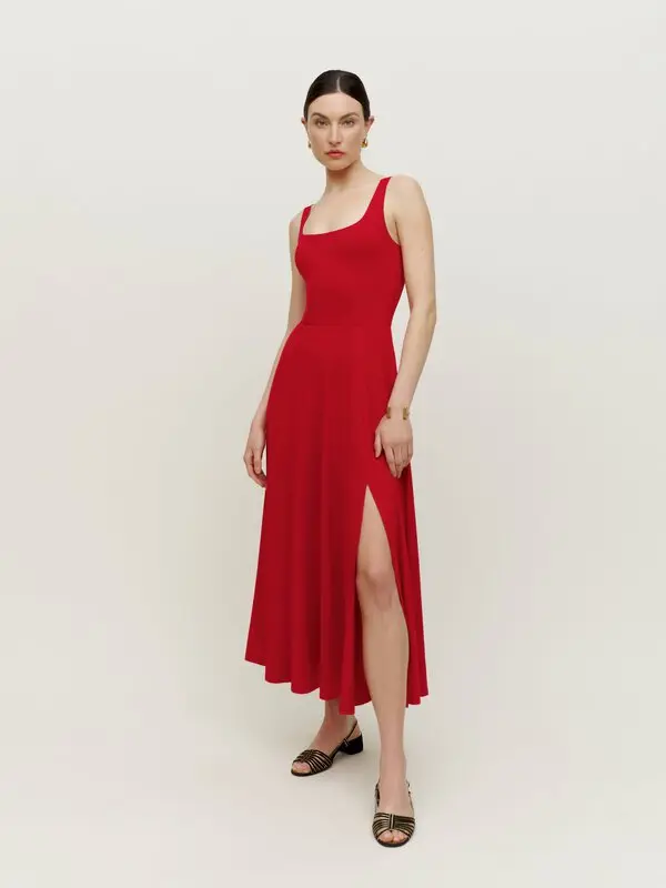 allison knit dress Reformation Allison Knit Dress - Cherry